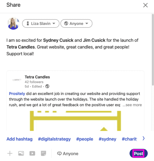 Posting on LinkedIn: How to Tag People and Organizations
