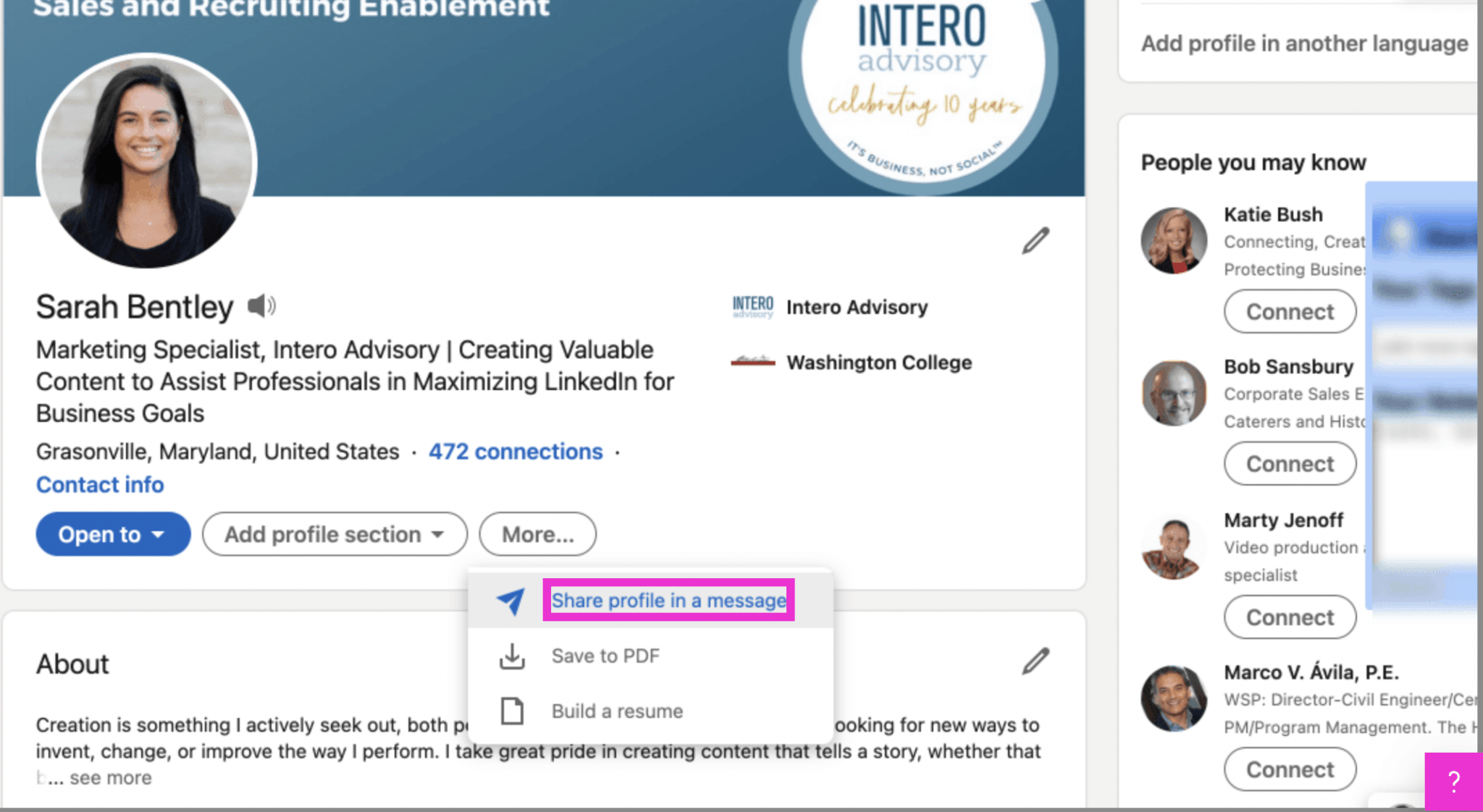 How to Share Your LinkedIn Profile