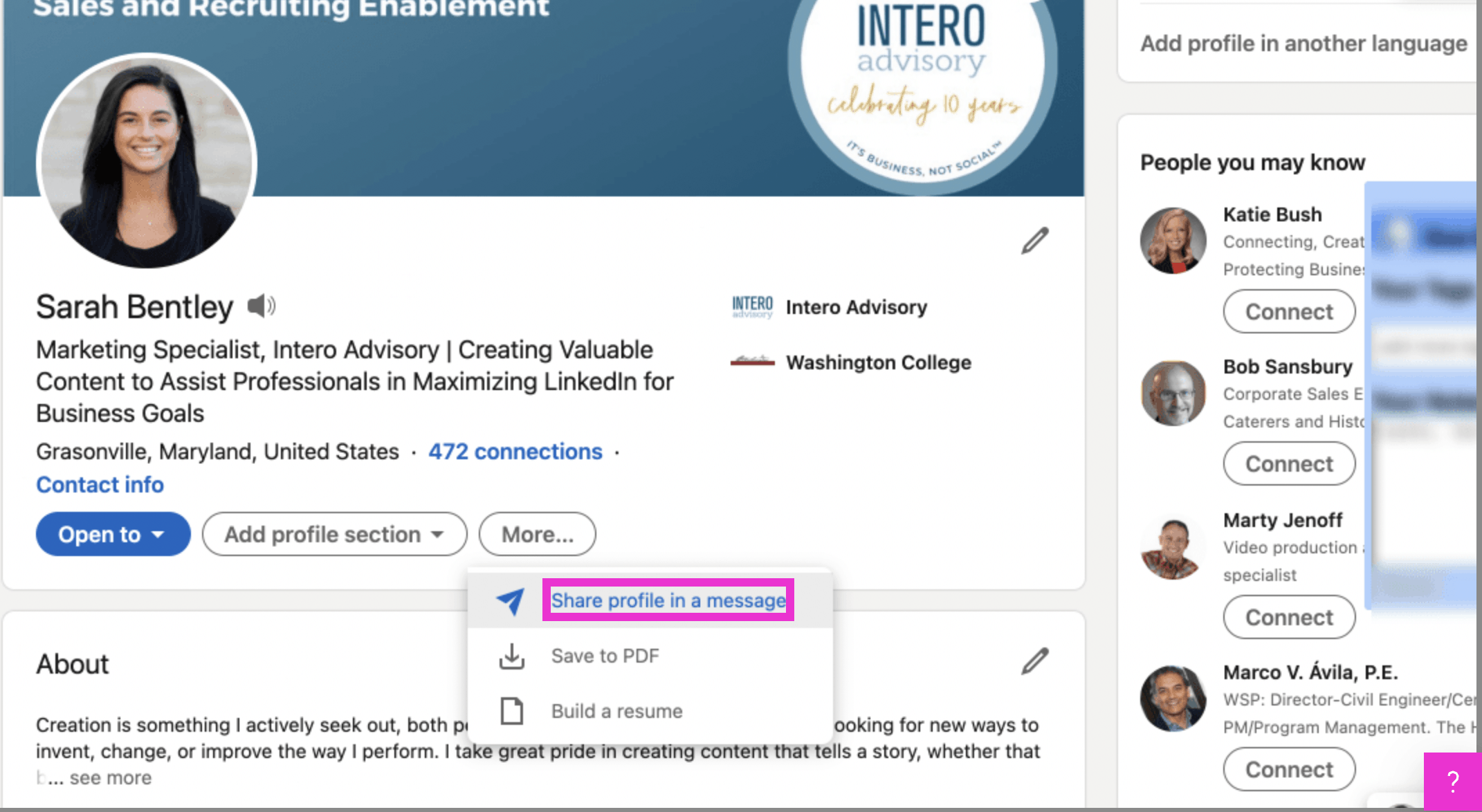 How to Share Your LinkedIn Profile
