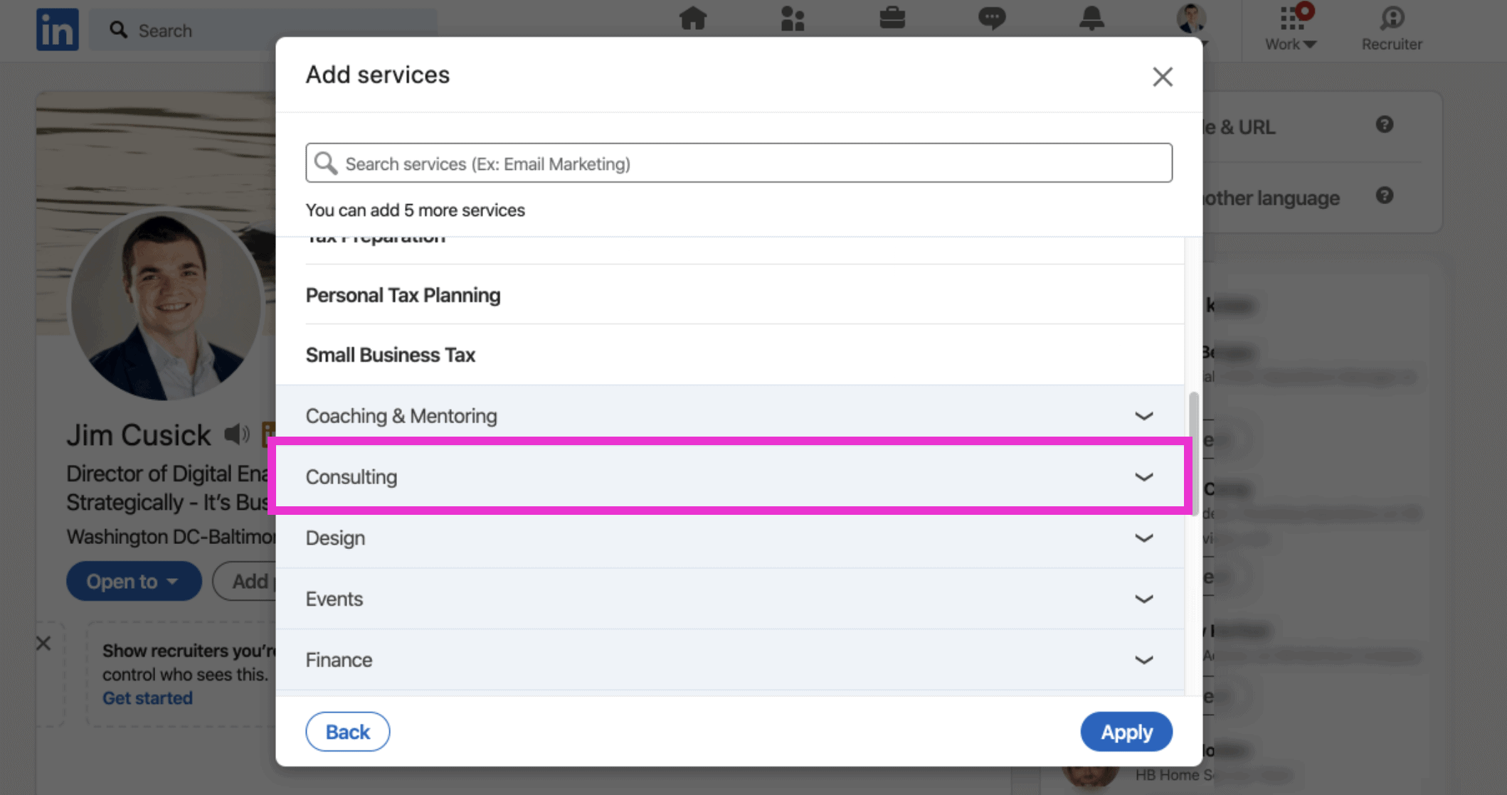 How to Add Services to Your LinkedIn Profile
