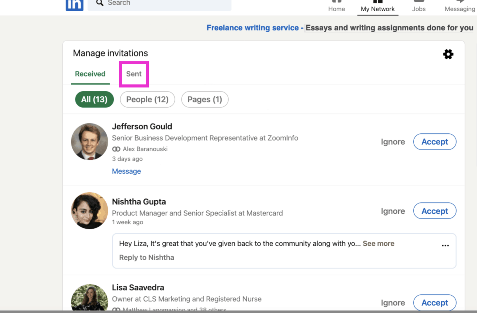 How to See Your Sent Invitations on LinkedIn