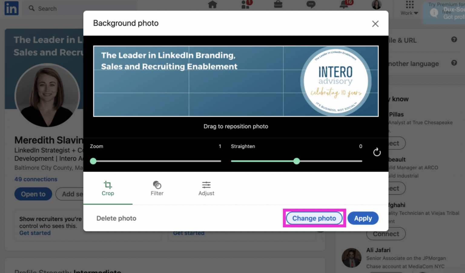 How to Change Your LinkedIn Background