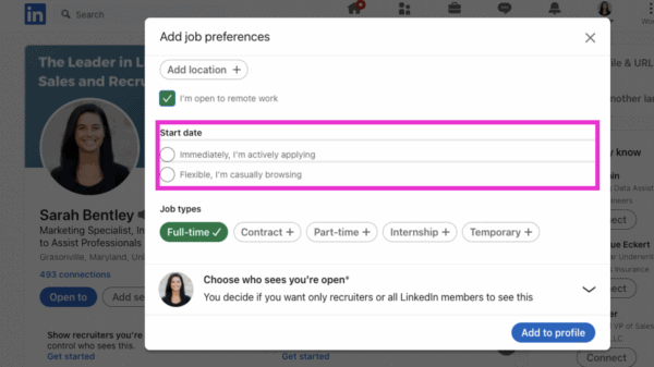 How to Add Job Preferences to Your LinkedIn Profile