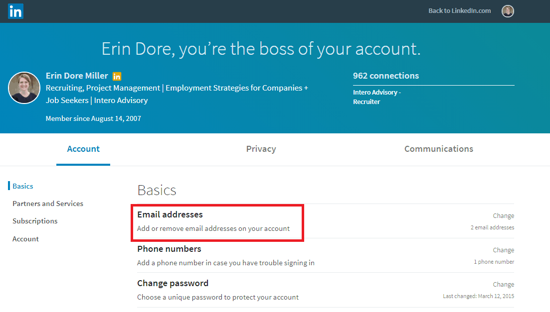 The Email Addresses Associated With Your LinkedIn Profile