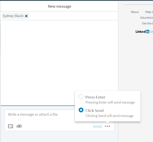 LinkedIn Messaging: Press Enter to Send