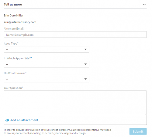 How to Submit a LinkedIn Help Ticket
