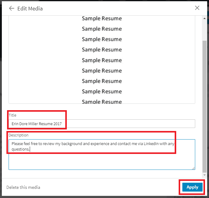 Uploading a Resume to Your LinkedIn Profile